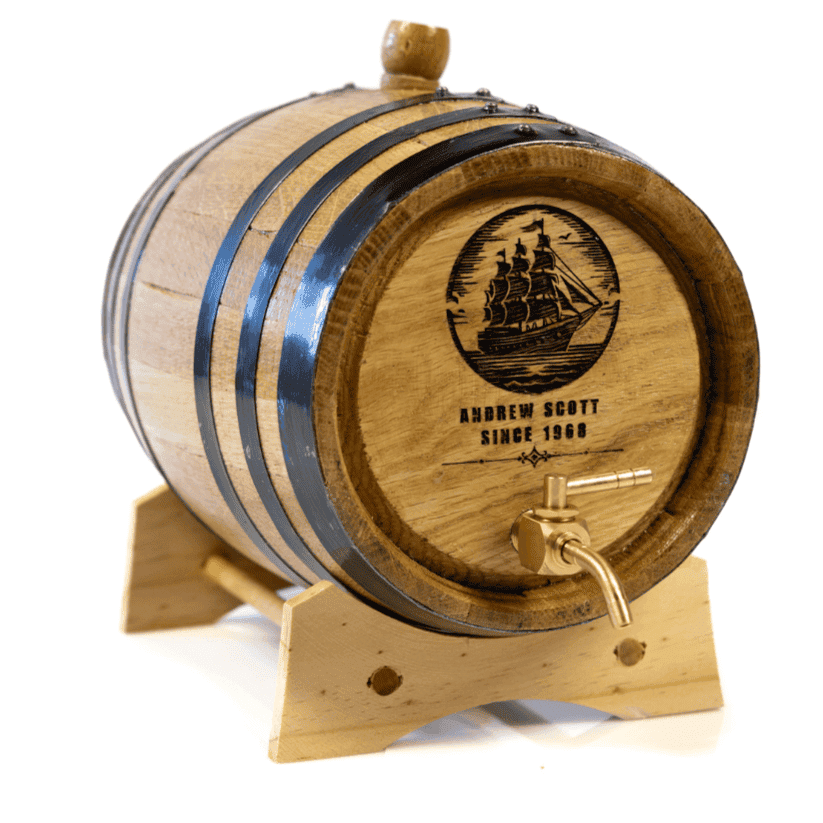 Custom Ship Engraved American Oak Barrel | Perfect Whiskey Aging