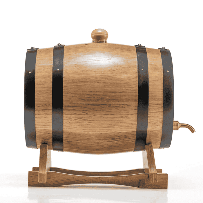Vintage Charm: 2L Wooden Oak Barrels by Don Vassie $109