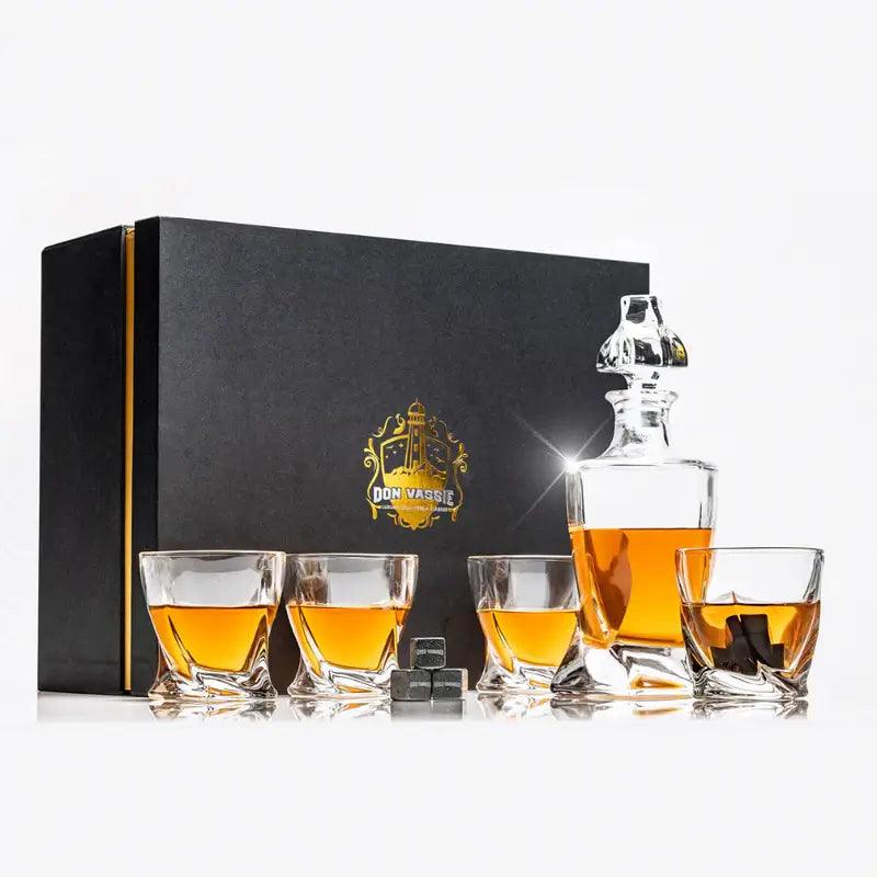 Crystal Whisky Decanter Set with Twisted Glass at just $129